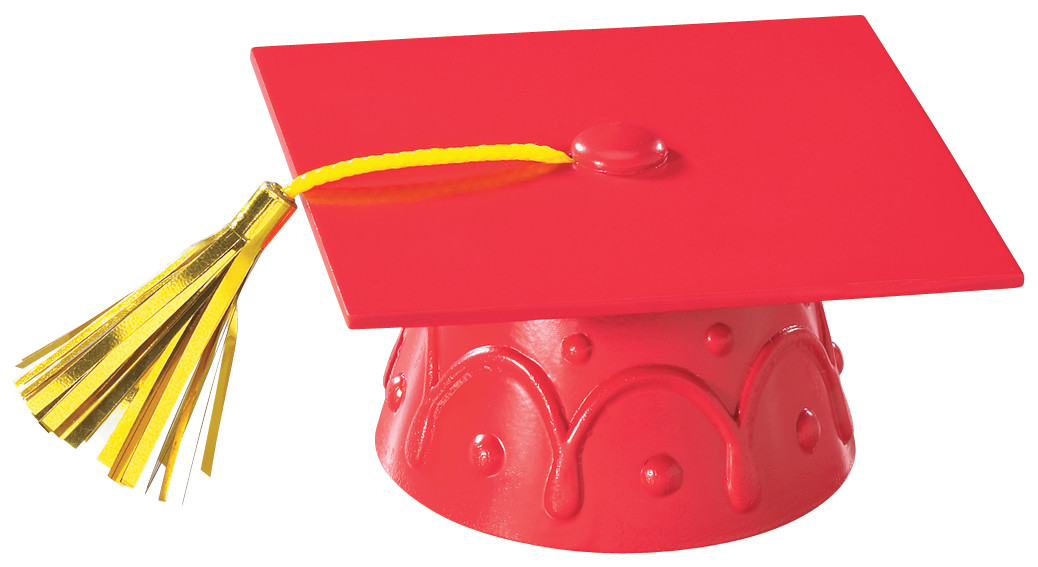 Red Grad Cap With Tassels Layon | DecoPac