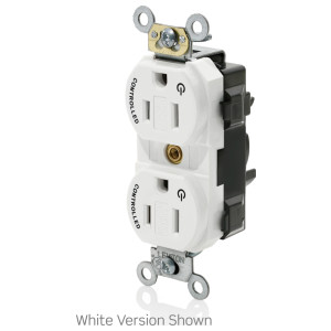 Leviton MT562-2SW Lev-Lok Duplex Receptacle Outlet, Heavy-Duty ...