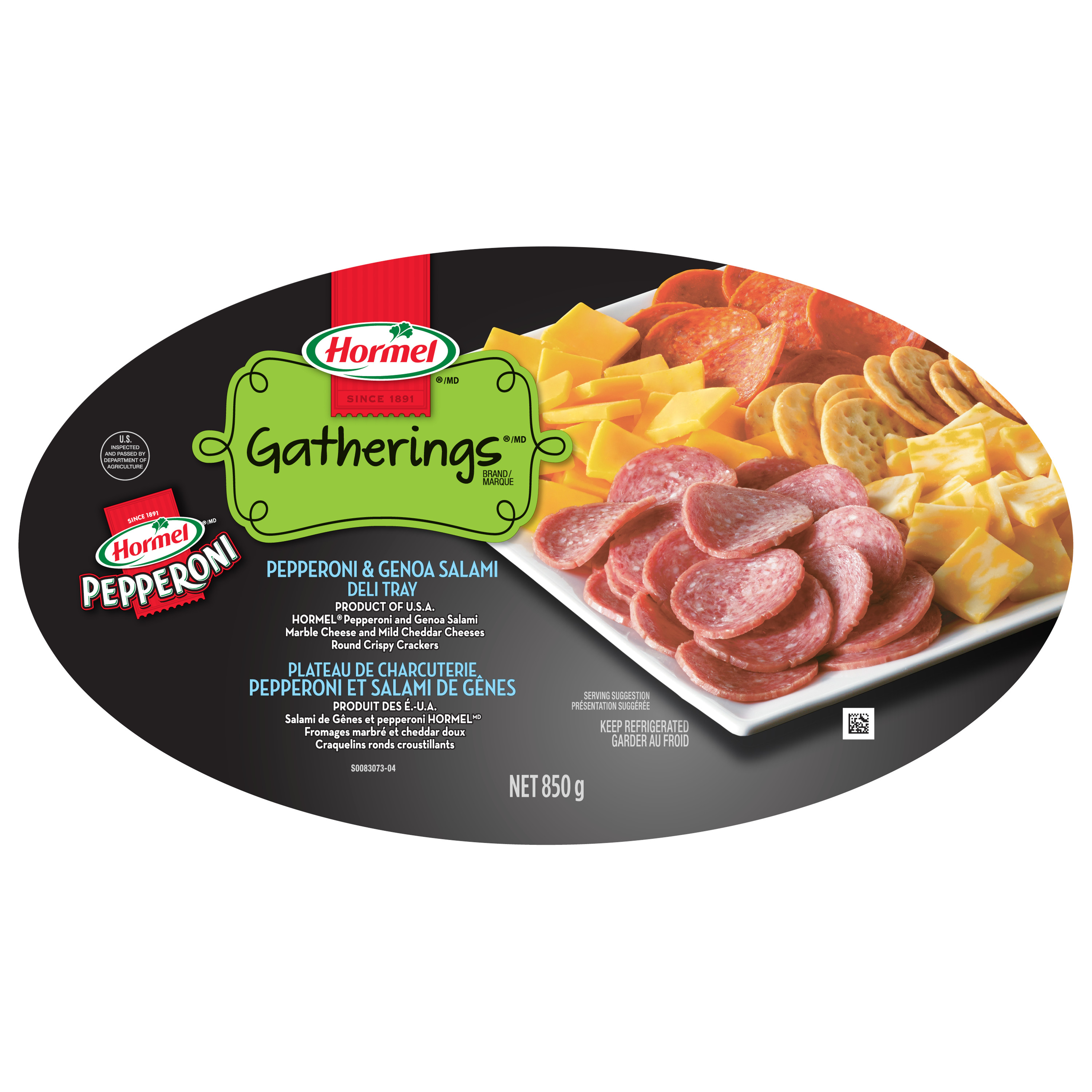 Hormel Smart Label - 8/850G DELI TRAY PEPPERONI / HARD SALAMI - CANADA
