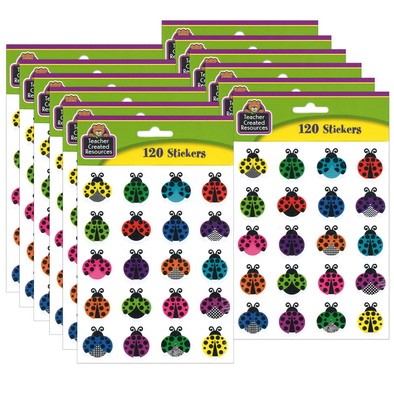 Teacher Created Resources® Colorful Ladybugs Stickers, 120 Per Pack, 12 ...