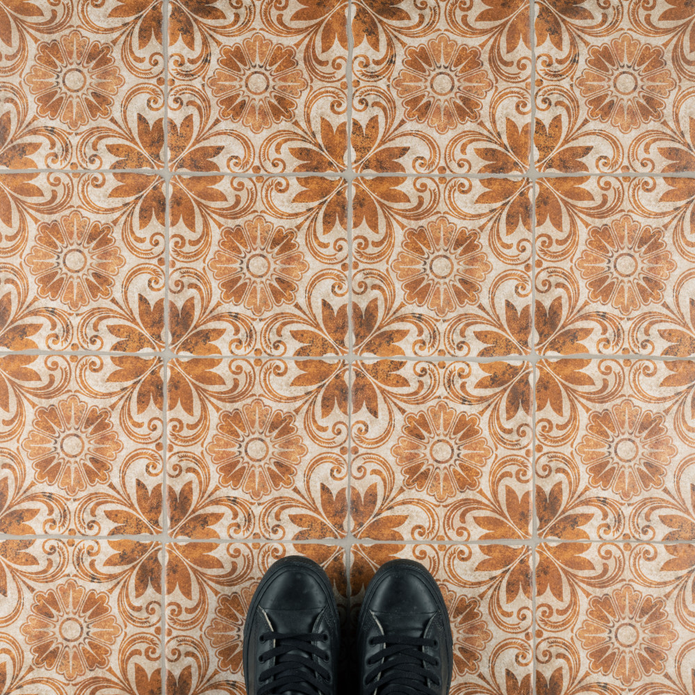 Costa Arena Decor Dahlia 7-3/4 in. x 7-3/4 in. Ceramic Floor and Wall ...