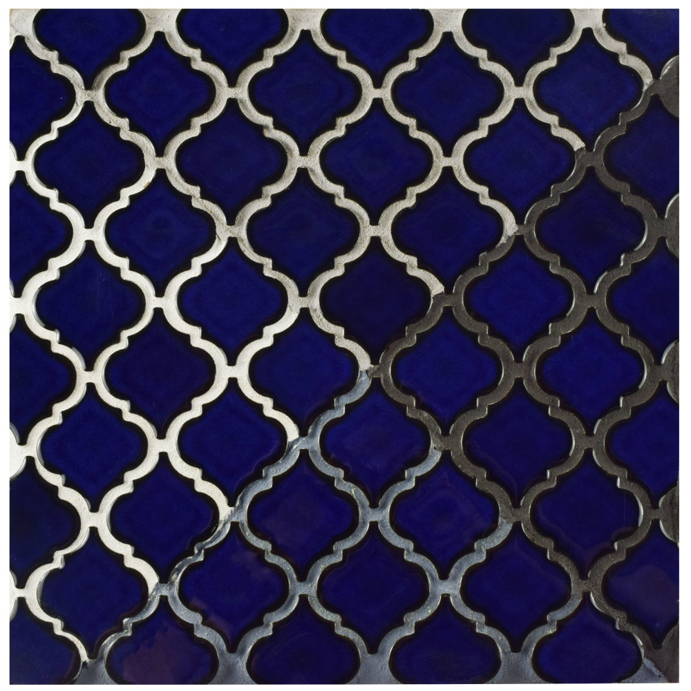 Sample - Hudson Tangier Blue Eye Porcelain Mosaic Tile | Merola Tile