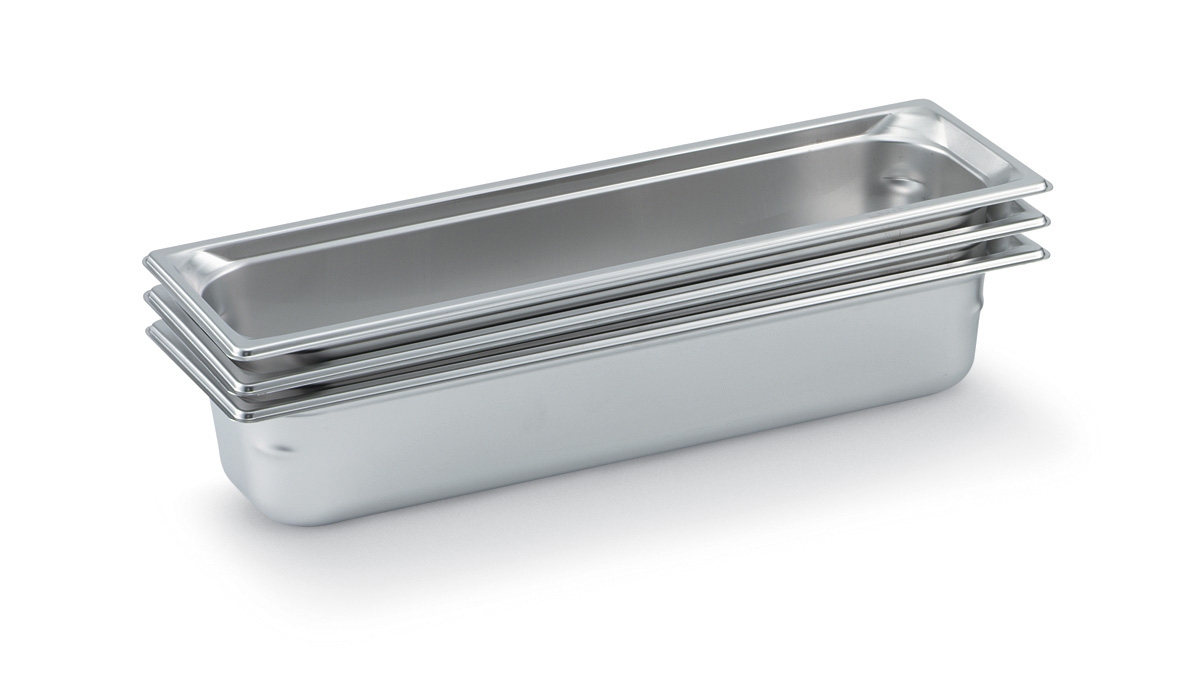 Half-long-size 4-inch-deep Super Pan 3® stainless steel steam table pan