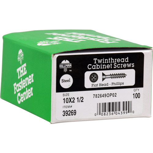 Twinfast Phillips Cabinet Screws #10 x 2-1/2"
