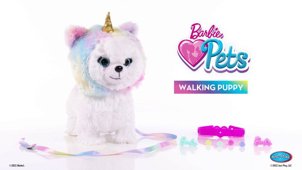 Barbie Walking Puppy with Unicorn Hat, Barks and Walks, Ages 3 Up, by ...