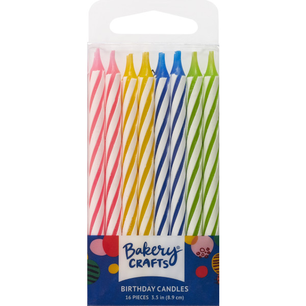 24 Multi Color Spiral Candles | DecoPac