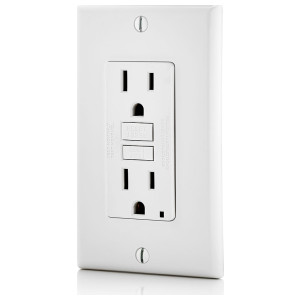 Leviton GFNT1-MW SmartlockPro® Slim Self-Test GFCI Receptacle, 15A ...