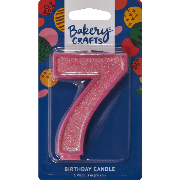Bakery Crafts 7 Numeral Glitter Candle | DecoPac