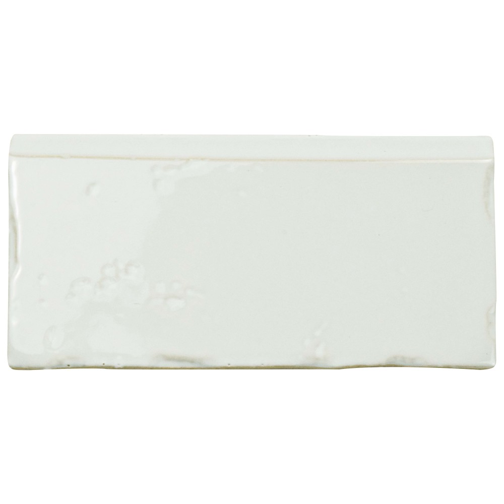 Novecento Zocalo Blanco Viejo 2-1/2 in. x 5-1/8 in. Ceramic Wall Trim ...