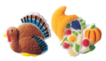 Turkey And Cornucopia Assortment Dec Ons Decorations | DecoPac