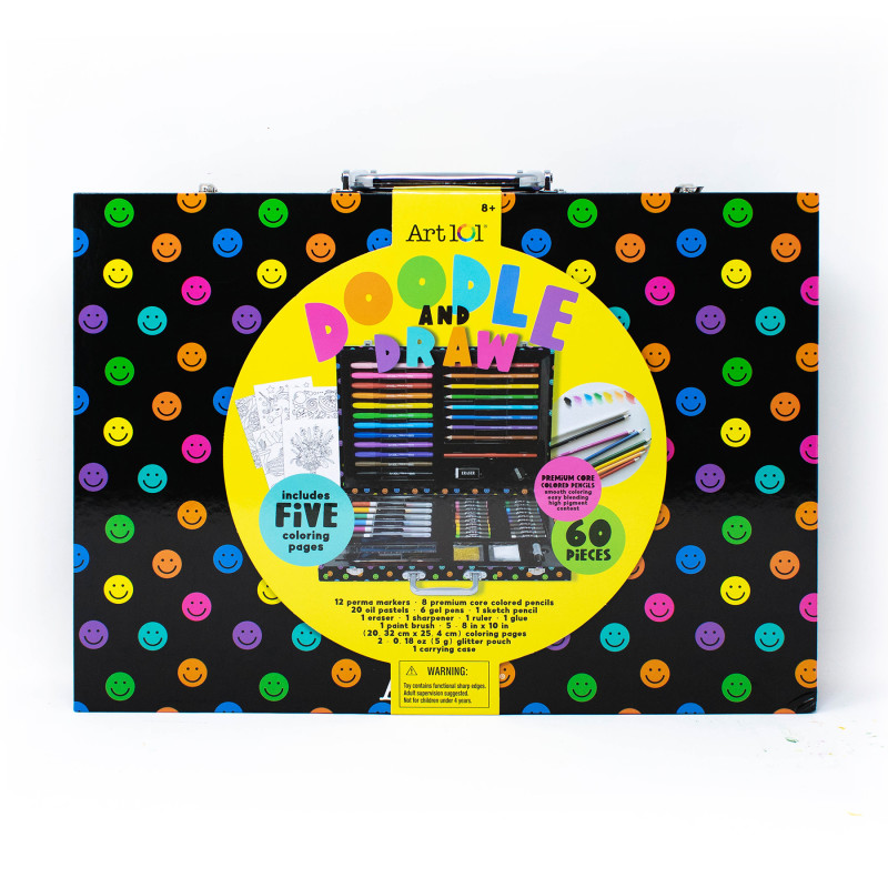 Art 101 Doodle & Draw 60-Piece Art Set - Bluebay Office, Inc.