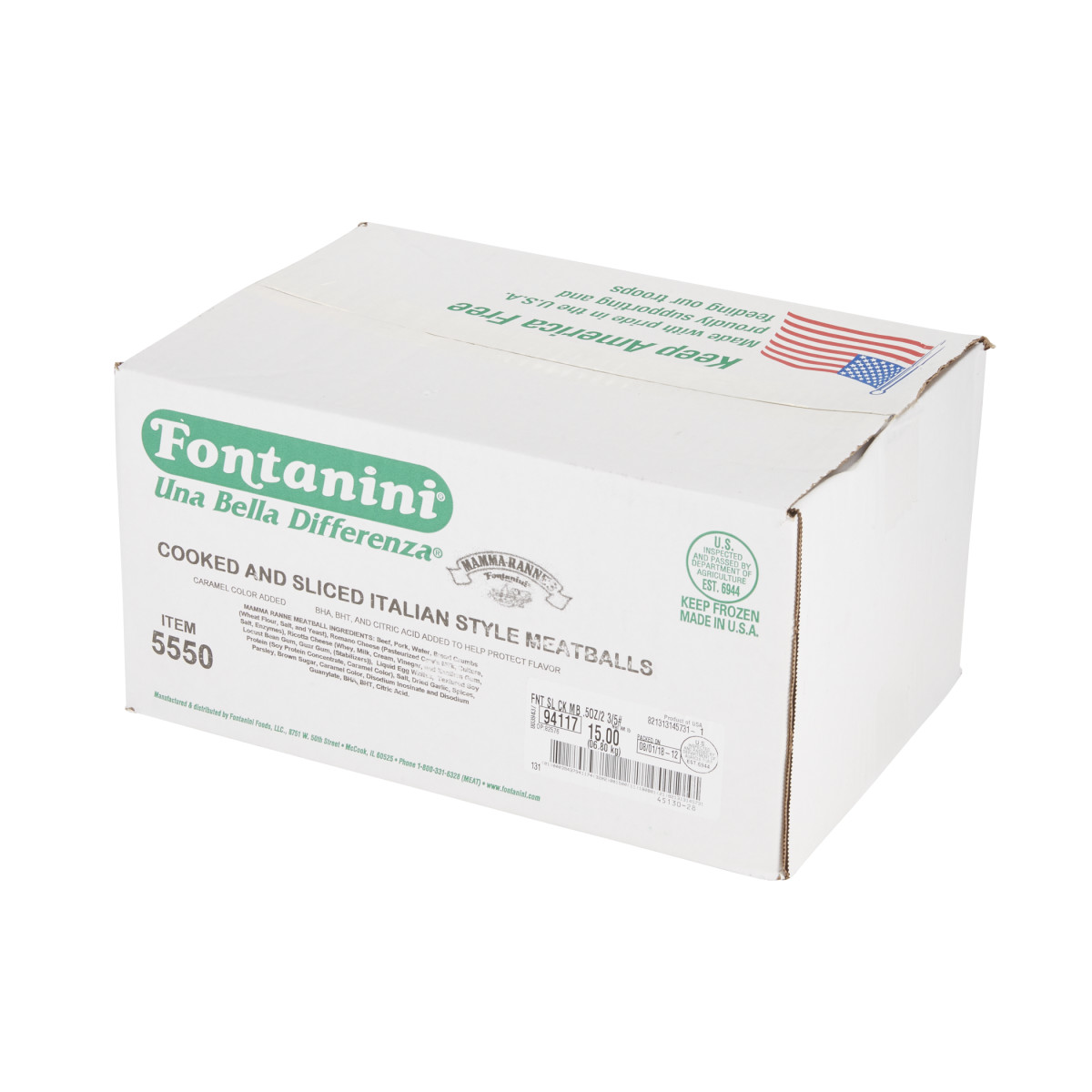 FONTANINI® Meatball, Fully Cooked, Sliced, 1/2 oz, 3/5 lb • Hormel ...