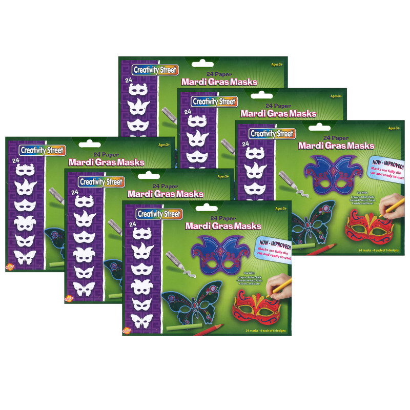 Creativity Street® Die-Cut Paper Masks, Mardi Gras Assortment, Assorted ...