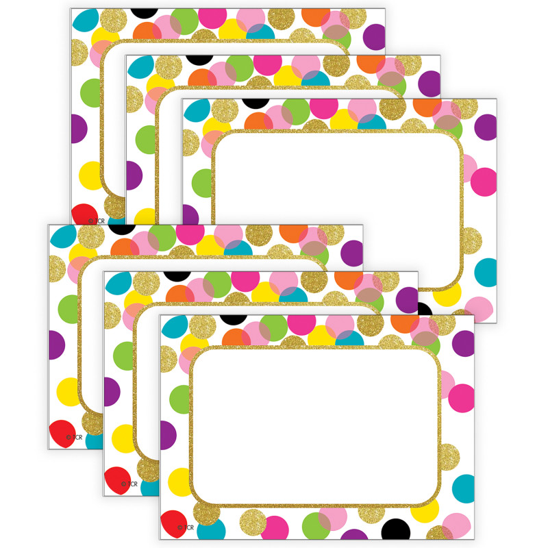 Teacher Created Resources® Confetti Name Tags/Labels, 36 Per Pack, 6 ...