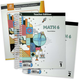 BJU Press Math 6 Teacher Edition & Teacher Edition Companion 4th Edition