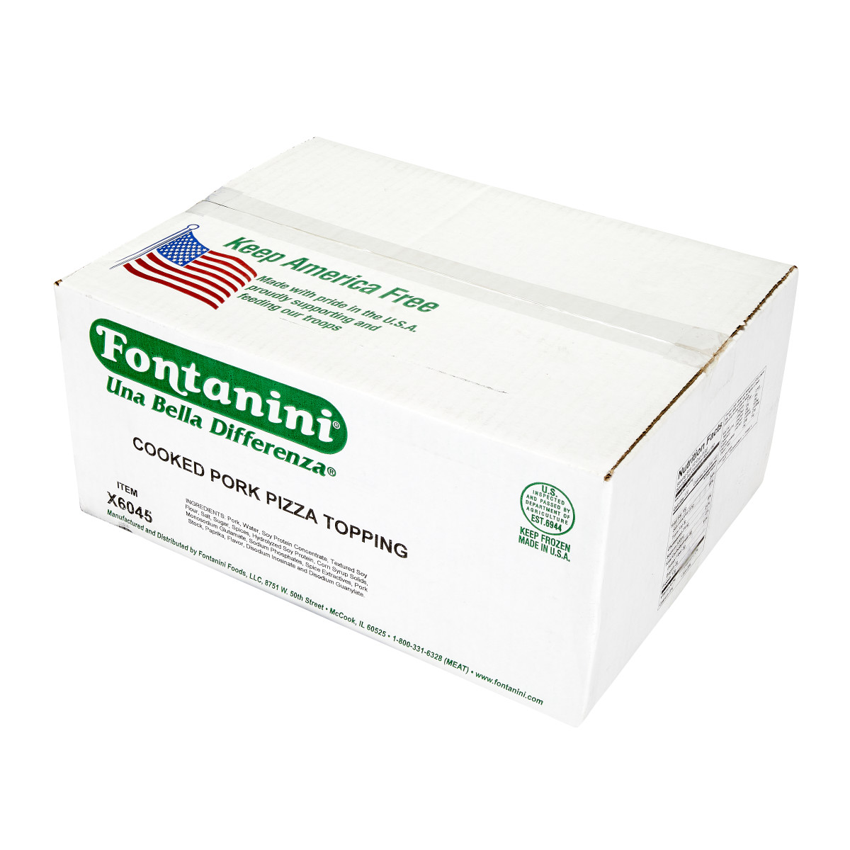 FONTANINI® Pork Topping, Fully Cooked, Extended, 40 pieces/oz, 4/5 lb ...