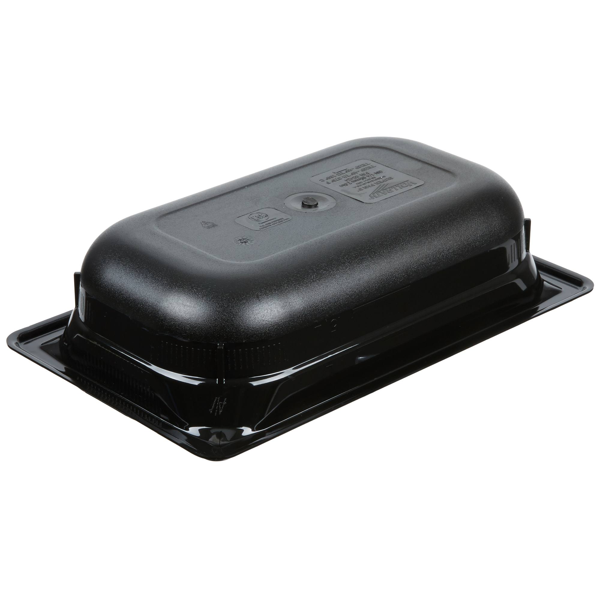 Fourth-size 2 ½-inch-deep Super Pan® low-temperature plastic pan in black