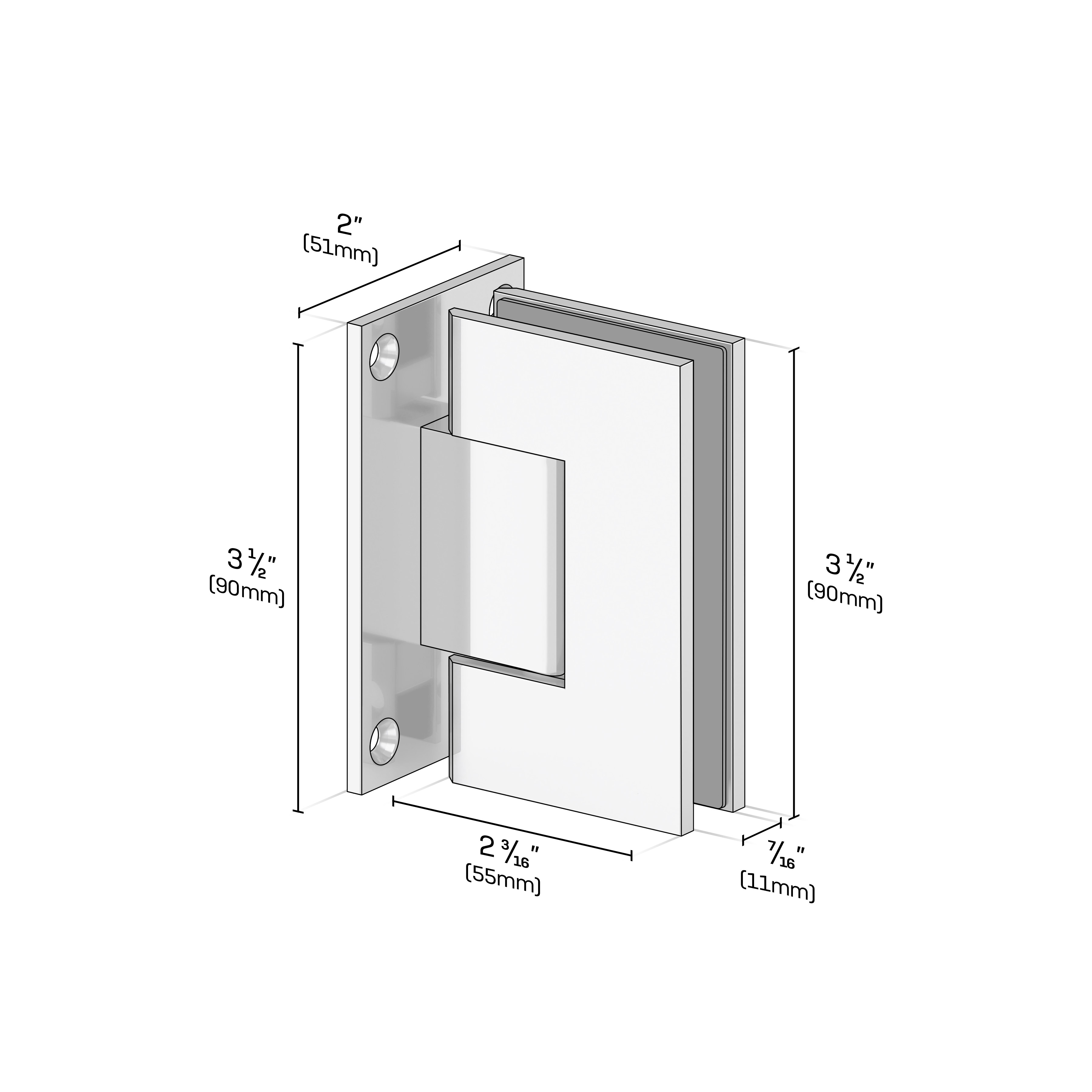 Wall Mount Full Back Plate Hinge – Future Glass LLC