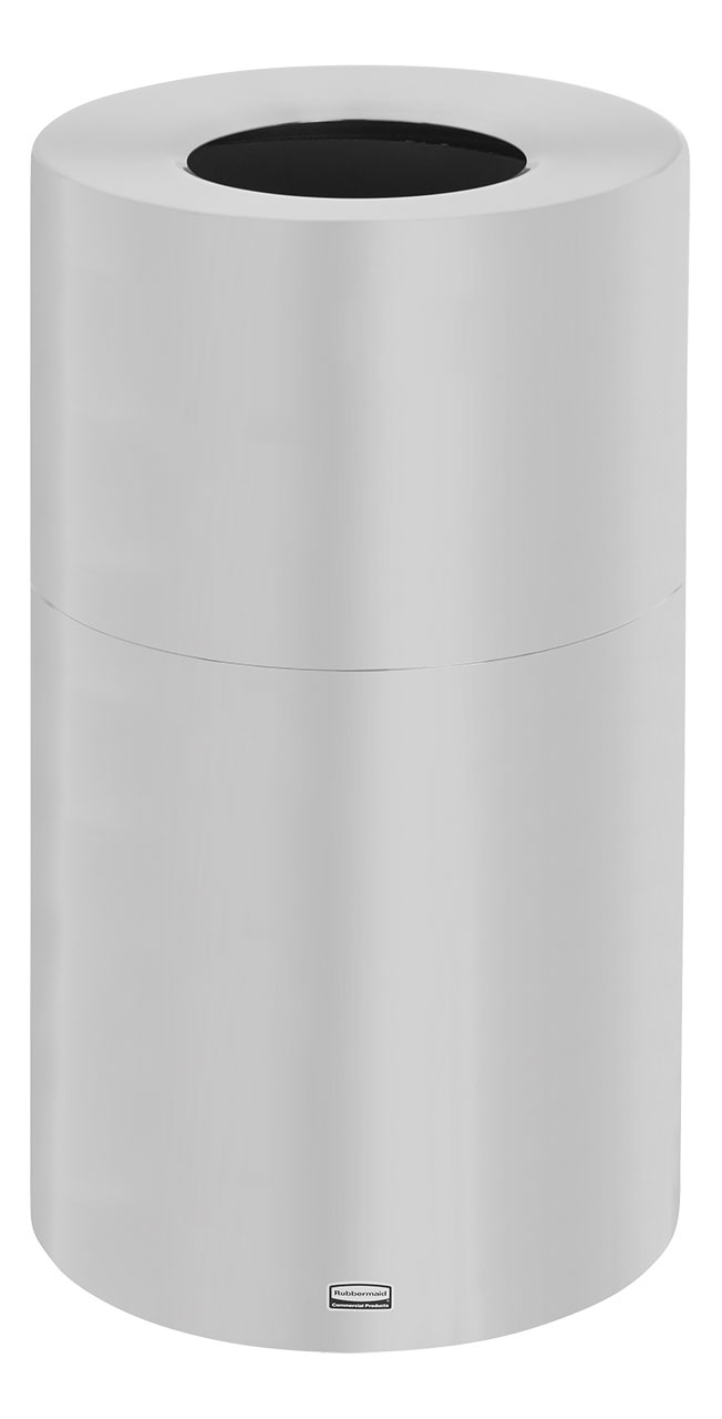 Rubbermaid Commercial Products Atrium 35 Gal Open Top Metal Trash Can ...