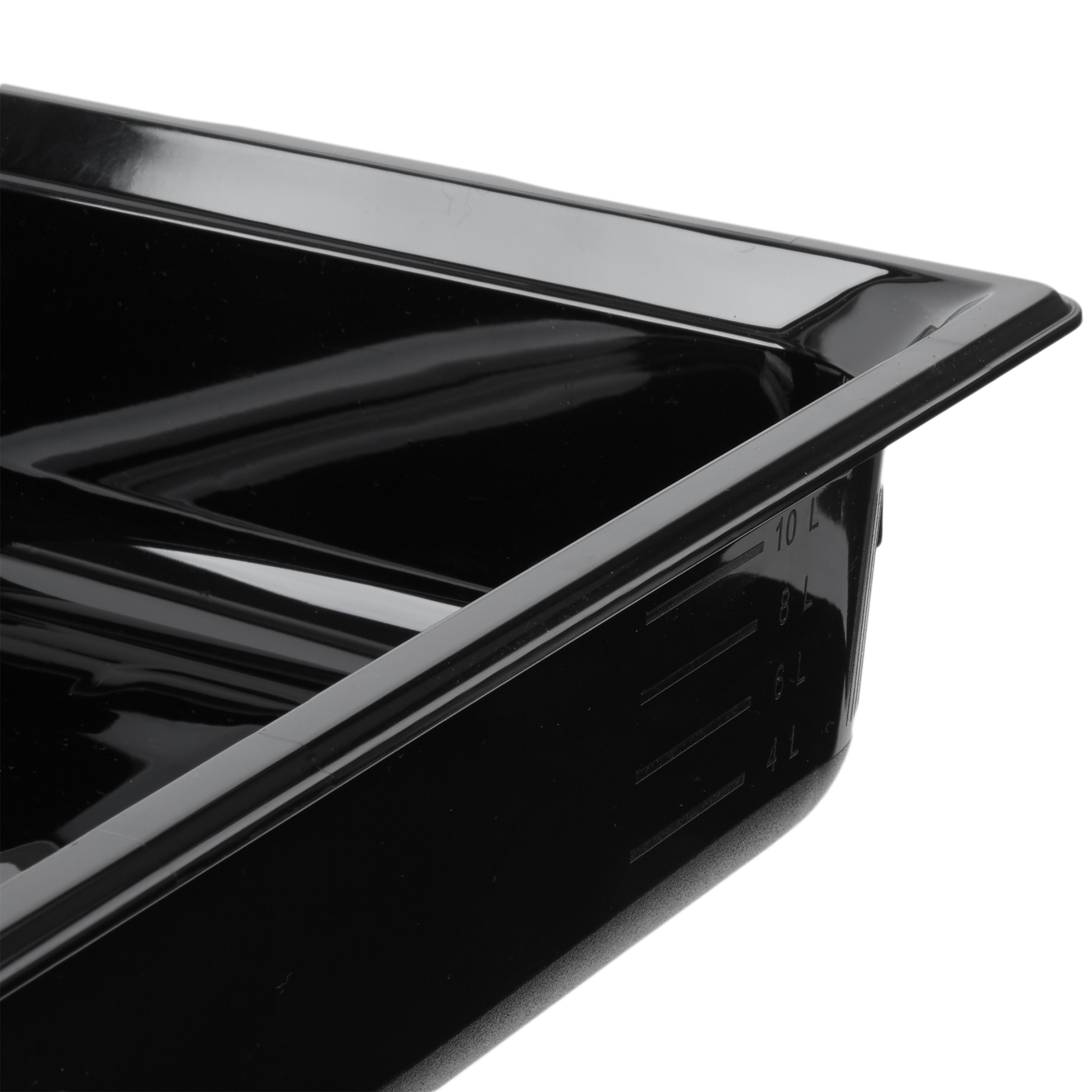 Full-size 4-inch-deep Super Pan® high-temperature plastic pan in black ...