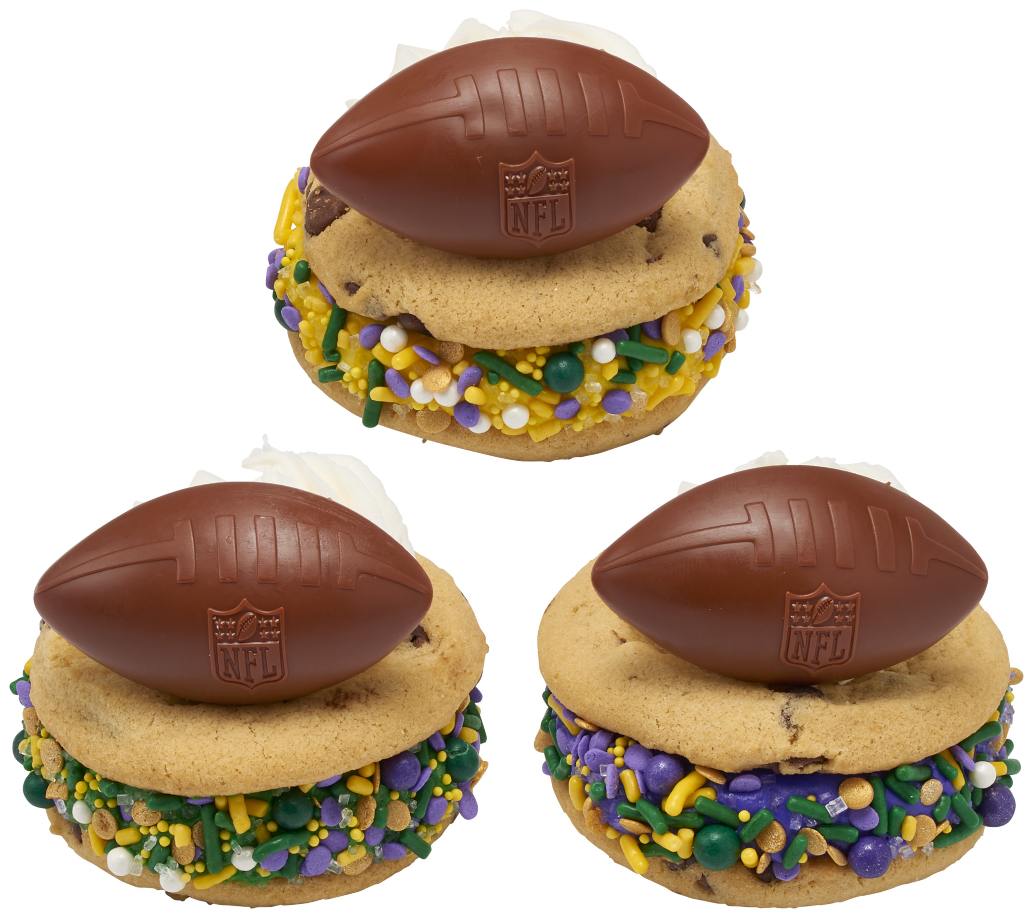 Nfl Brown Football With Shield Cupcake Rings | DecoPac