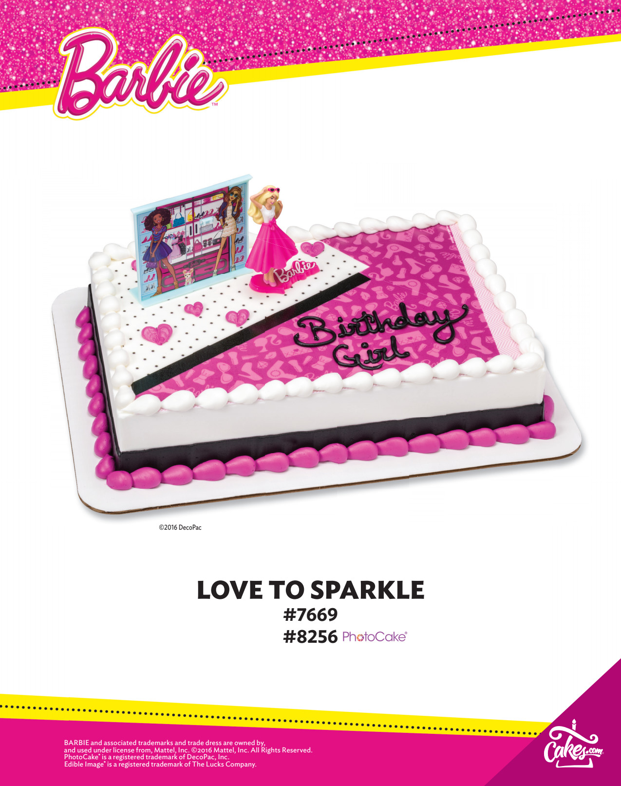 Barbie Love To Sparkle Photocake Decoset Background Tmoc Page | DecoPac