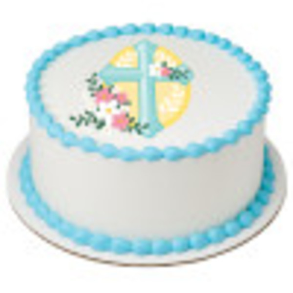 Cross With Flowers Photocake Image | DecoPac