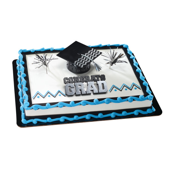 Silver Congrats Grad And Cap Decoset | DecoPac