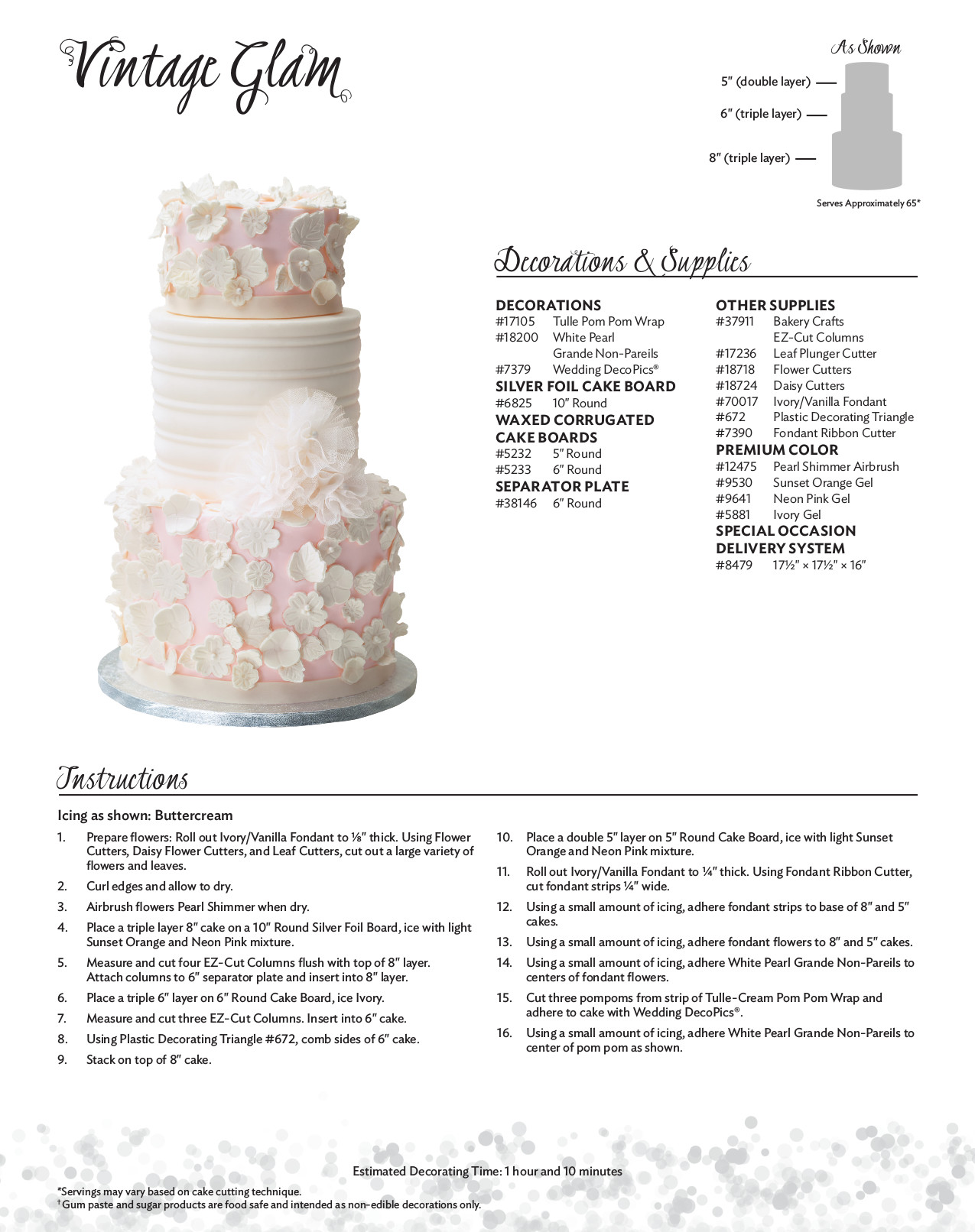 Vintage Glam Stacked Wedding Cake Decorating Instructions D7018b0b 08ef ...