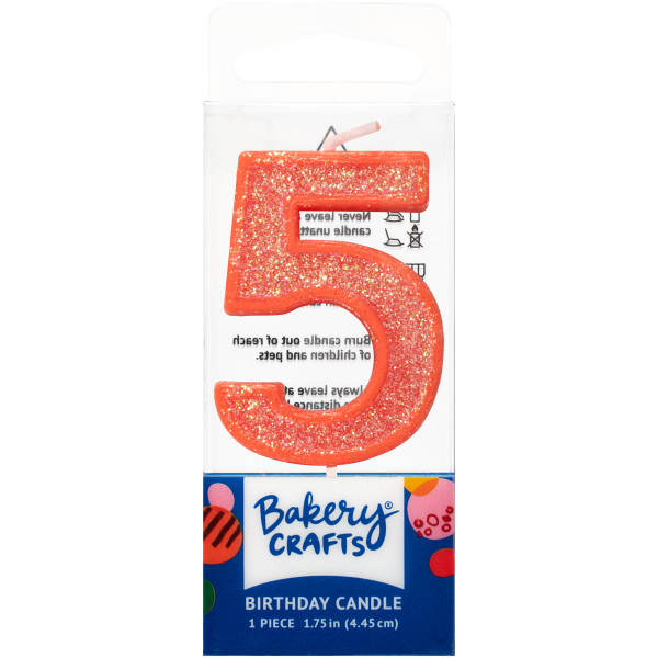 Bakery Crafts 5 Glitter Numeral Candles | DecoPac