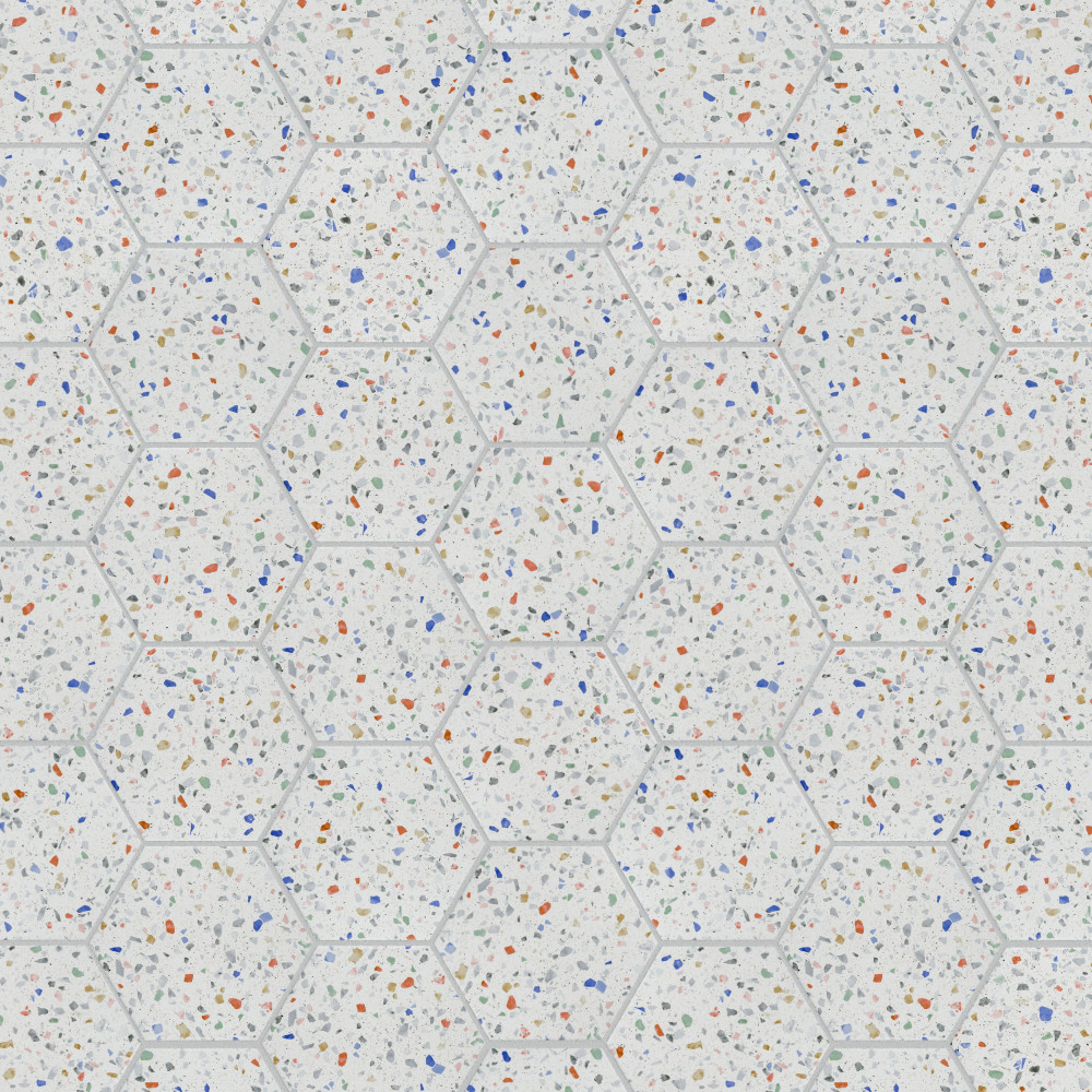 Venice Hex Colors Light 8-5/8 in. x 9-7/8 in. Porcelain Floor and Wall ...