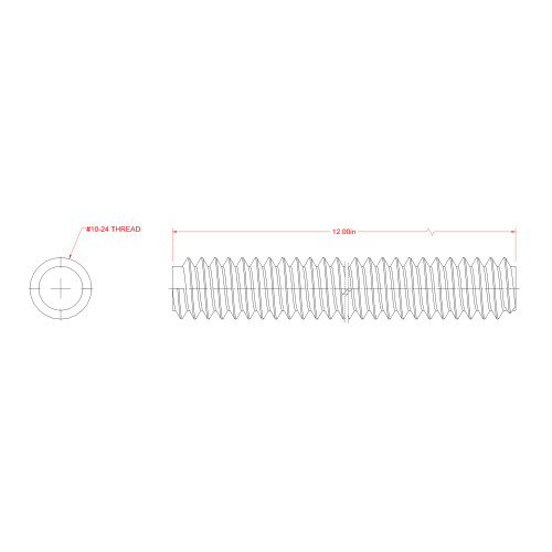 SteelWorks Coarse Threaded Rod Zinc-Plated (10-24 x 1')