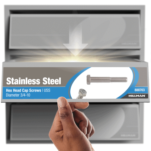 18-8 Stainless Steel USS Hex Cap Screw 3/4" x 3-1/2"