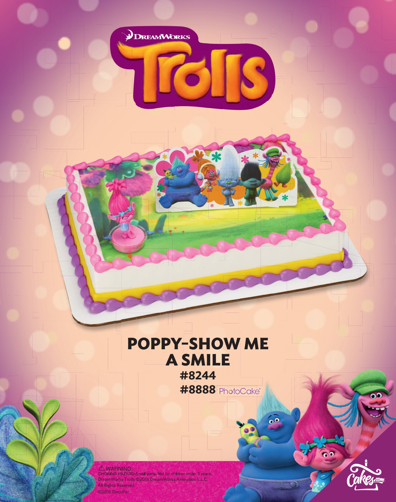 Dreamworks Trolls Poppy Show Me A Smile Photocake Background Tmoc Page ...