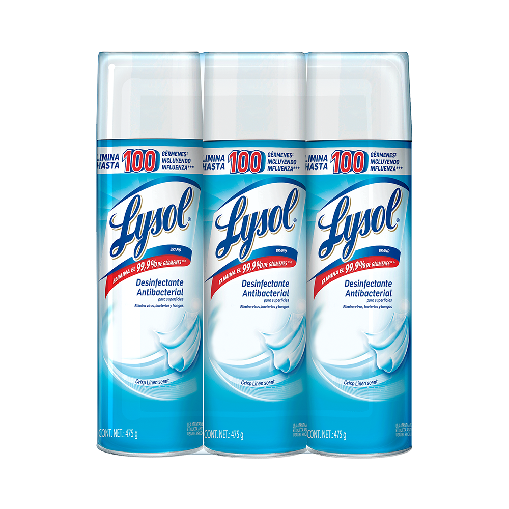 Lysol Aerosol Desinfectante para Superficies- Crisp Linen 3 pack 354 ...