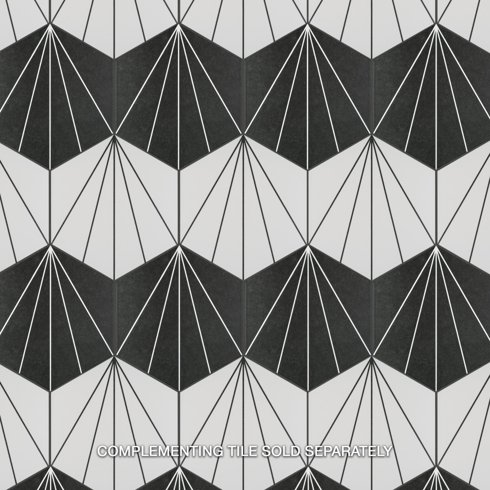 Aster Hex Nero 8-5/8 in. x 9-7/8 in. Porcelain Floor and Wall Tile ...