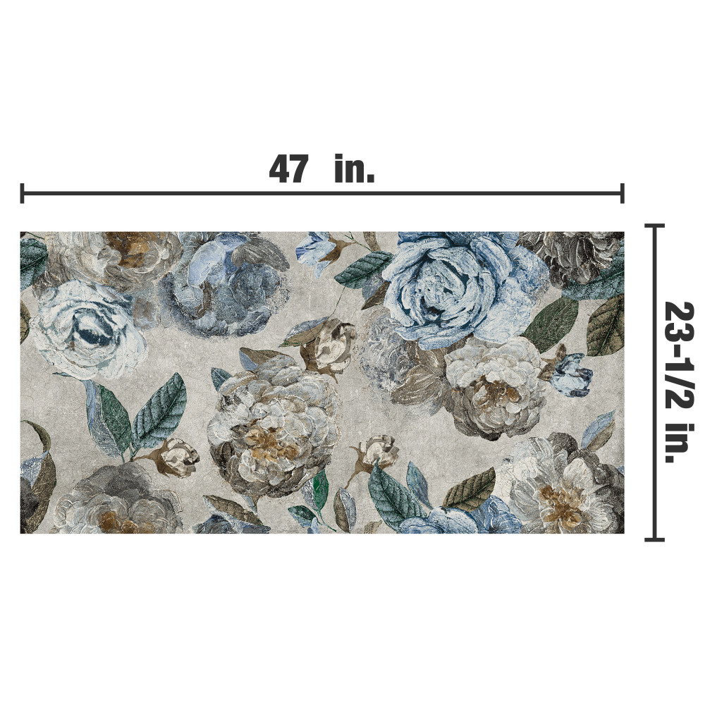 Parete Fiori Grey 23-1/2 in. x 47 in. Porcelain Floor and Wall Tile ...