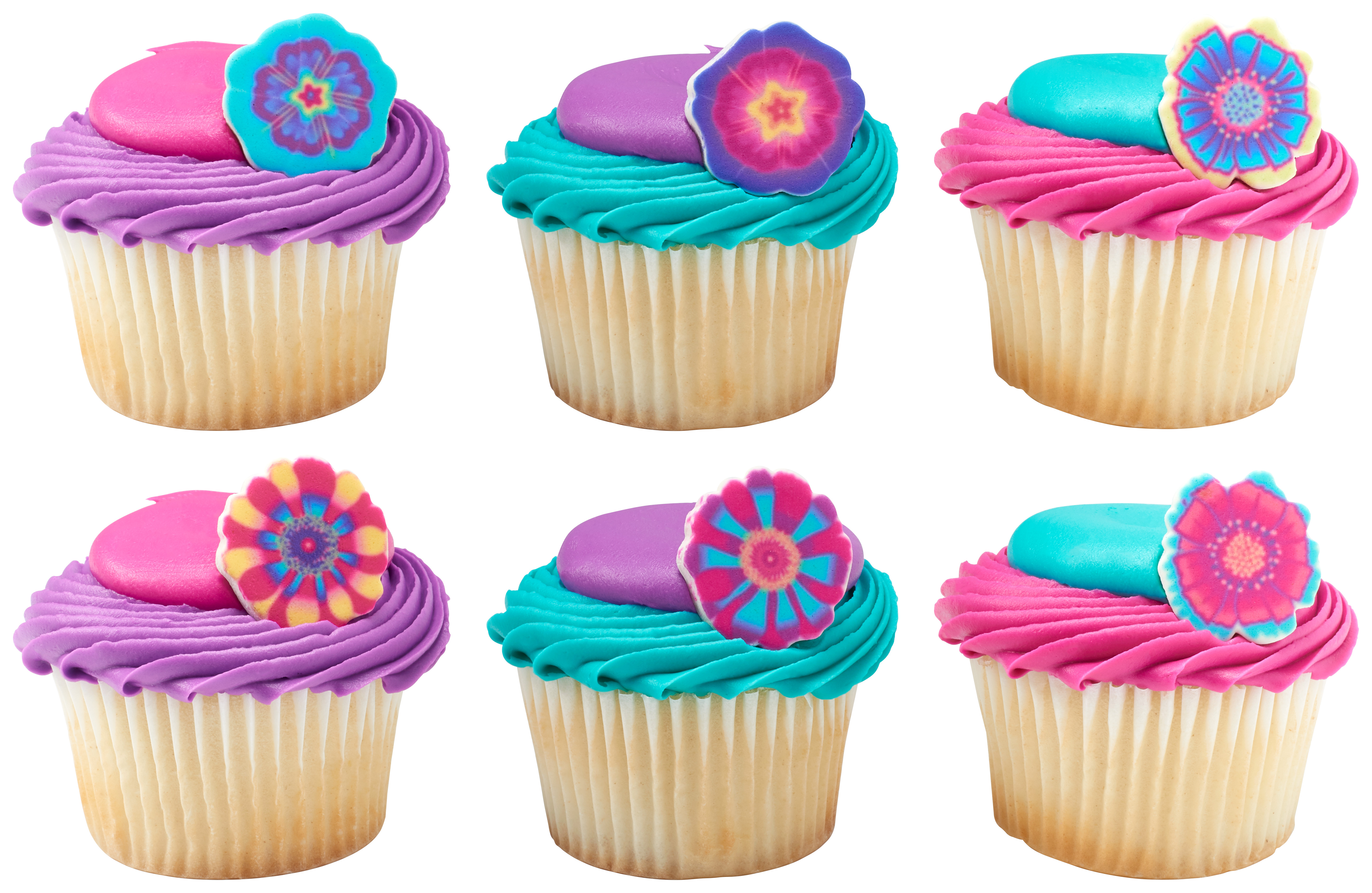 Color Pop Flowers | Sweet Décor™ Printed Edible Decorations | DecoPac