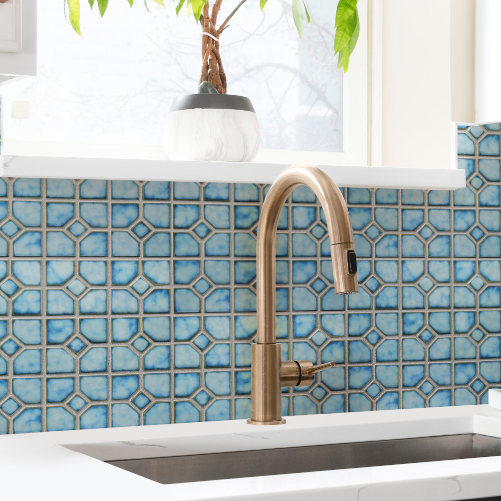 Sample - Hudson Oxford Marine Porcelain Mosaic Tile | Merola Tile