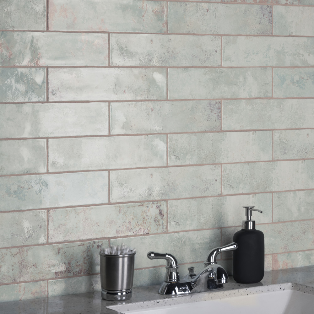 Biarritz Green 3 in. x 12 in. Ceramic Wall Tile – Merola Tile