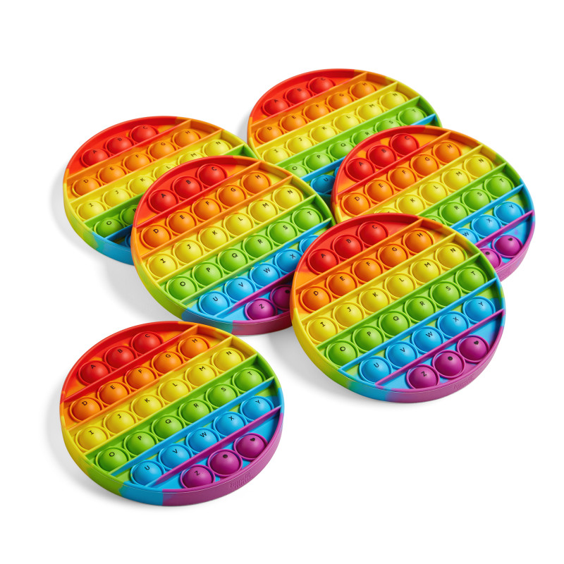 Hand2Mind Circular Alphabet Pop It, Set of 6 - National Office Works, Inc.