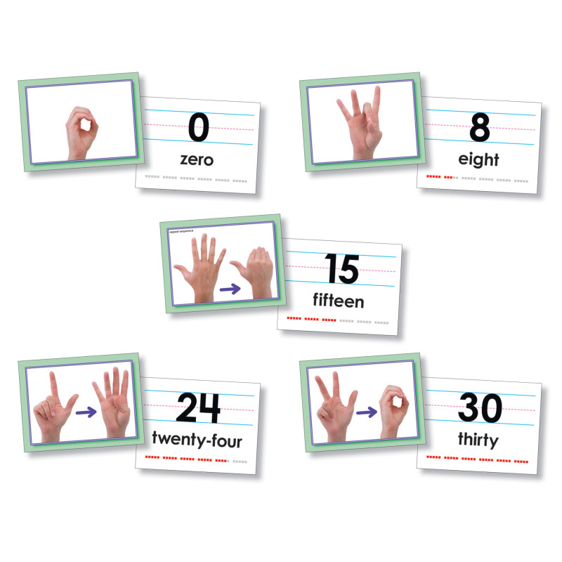 North Star Teacher Resources American Sign Language Cards, Number 0-30 ...