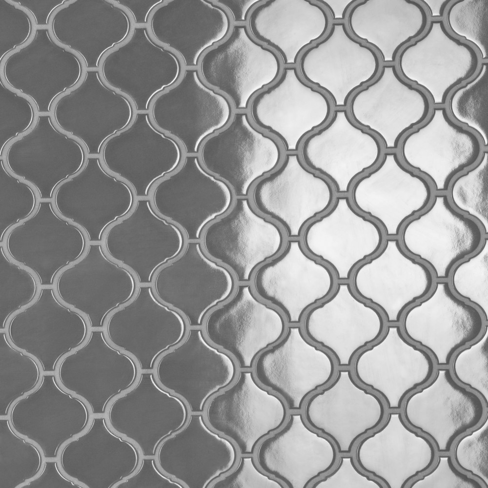 Metro Lantern Glossy Dark Grey 9-1/2 in. x 10-3/4 in. Porcelain Mosaic ...