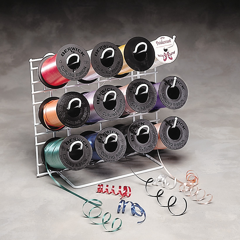 Curling Ribbon Rack W 12 Rolls Of Ribbon | DecoPac