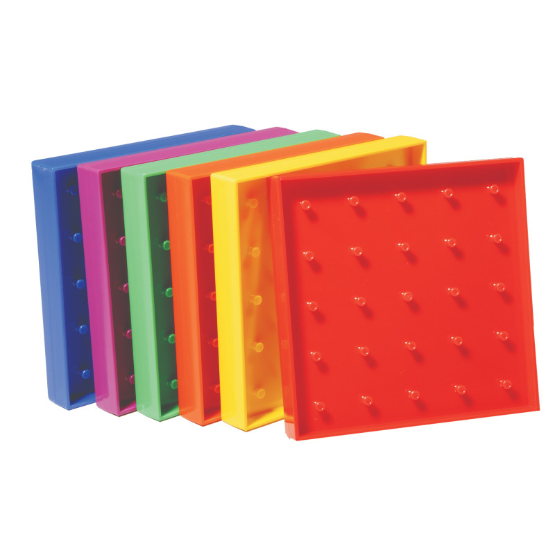 Learning Advantage® Double-Sided Geoboard Set - 5 x 5 Grid / 12 Pin ...