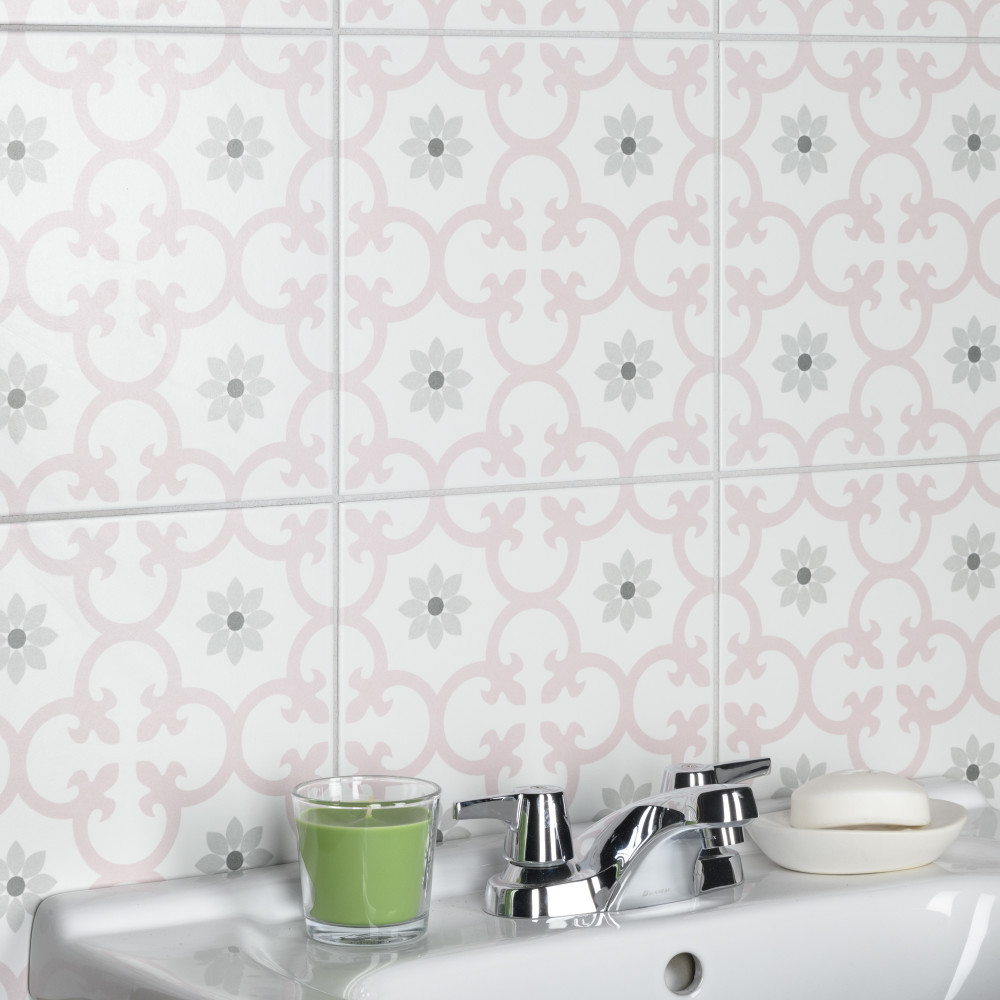Daria Rose 9-3/4 in. x 9-3/4 in. Porcelain Floor and Wall Tile | Merola ...