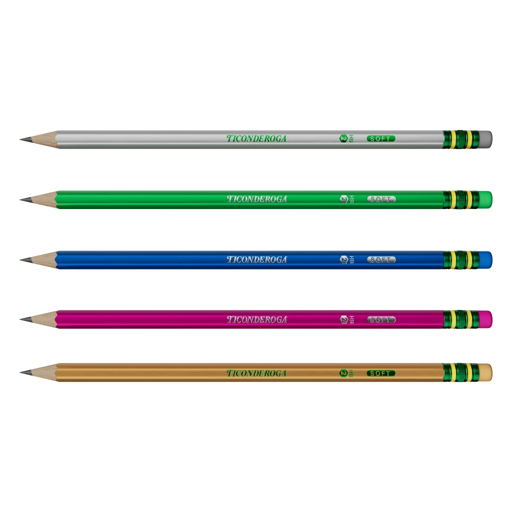 Ticonderoga Wood-Cased Pencils, Pre-Sharpened, #2 HB Soft, Metallic ...