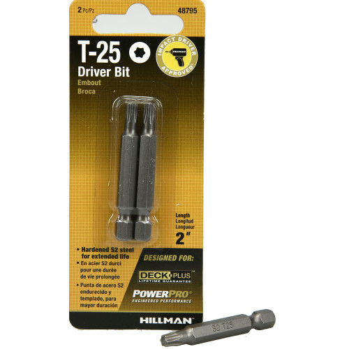 Hillman T25 Star Driver Bit (2") - 2 pc