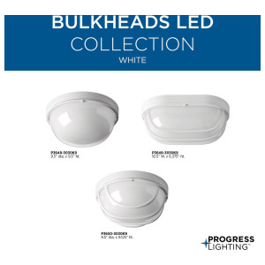 Progress Lighting P3650-3030K9 Bulkheads Convertible Single Light LED ...