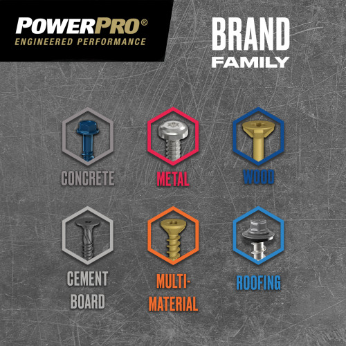 Power Pro Blue Hex Washer-Head Concrete Screw Anchors (1/4" x 1-3/4 ...